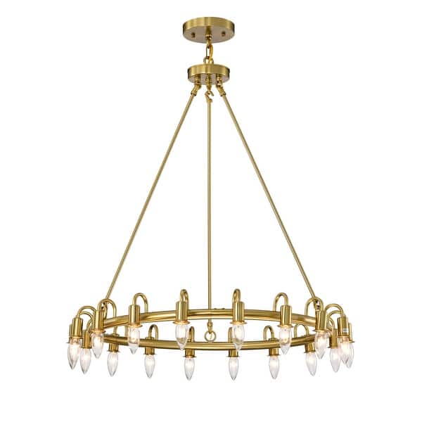 Vater 18-Light Single Tier 32-inch Chandelier with Metal Support Rods ...