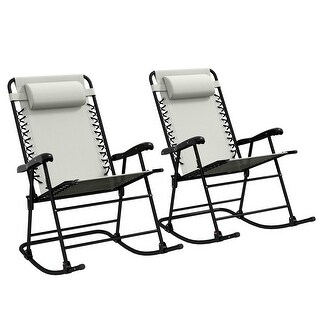 Folding Rocking Chairs,Outsunny 2 Piece Outdoor Rocking Chair Set,Patio ...