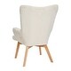 Napster Fuzzy Plush Upholstery Wingback Arm Chair with Solid Wood Legs ...