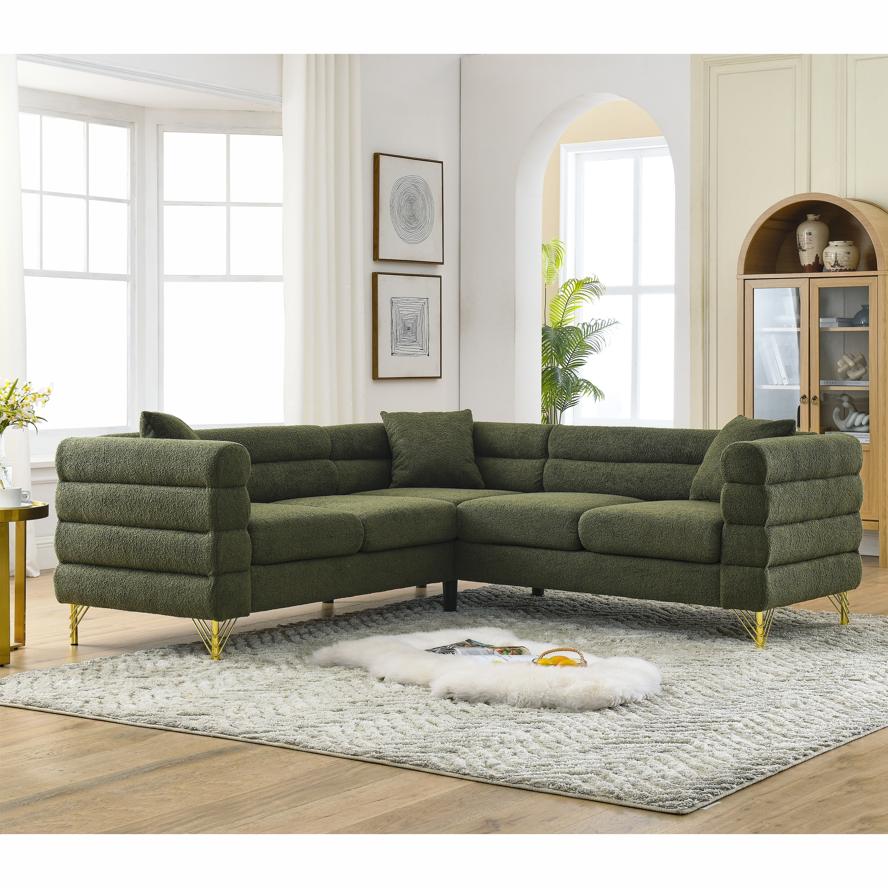 5 Seater Corner Sofas with 3 Cushions for Living Room Bedroom Apartment Office