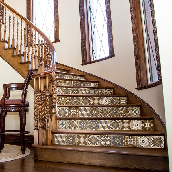 Walplus Dark Bronze Tile Stickers Peel and Stick Wall Sticker Decal 6 ...