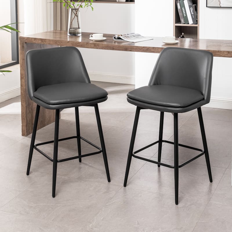 Black Leather Counter and Bar Stools - Overstock
