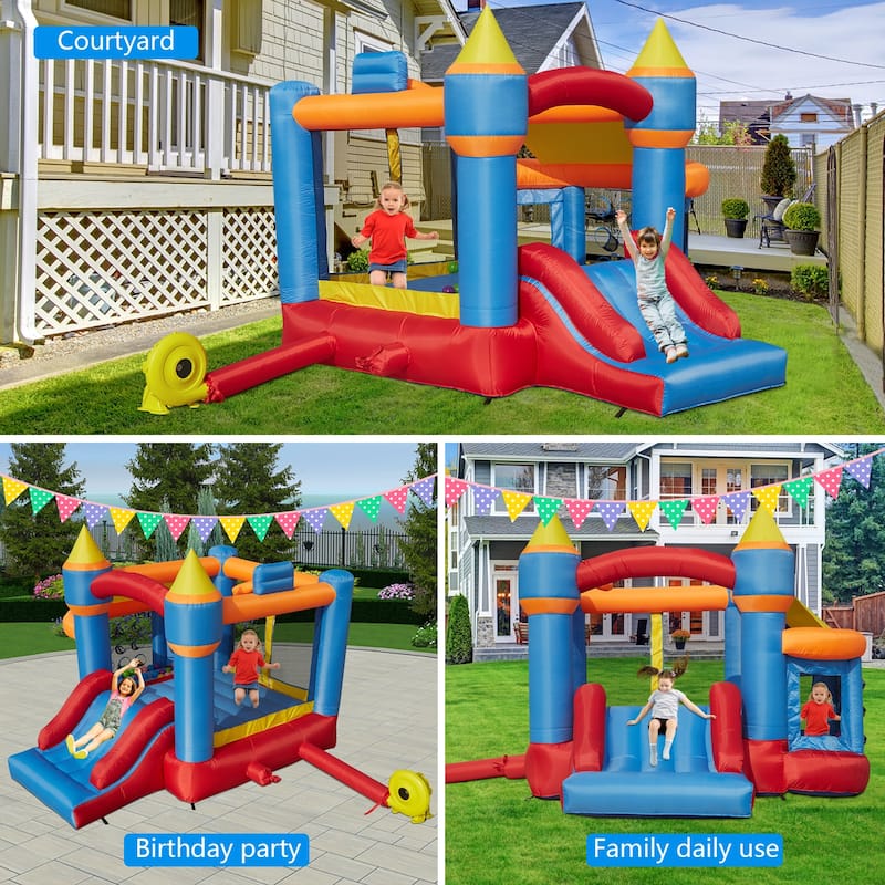 Kintness Kids Inflatable Bounce House with Slide Jumping Castle with ...