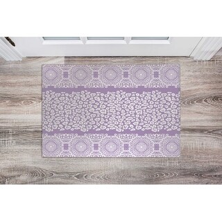 MINGLEOPARD PURPLE & WHITE Doormat By Kavka Designs - Bed Bath & Beyond ...