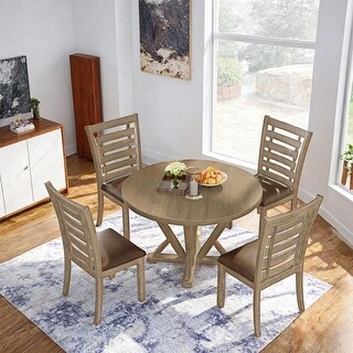 5pcs Set Counter Table Set Round Counter Table Solid Wood Modern ...