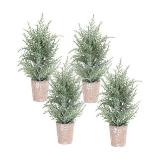 Potted Icy Pine Tree (Set of 4) - Green - Bed Bath & Beyond - 37791947