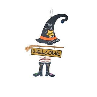18" Wooden The Witch is Out Welcome Sign - Bed Bath & Beyond - 38320031