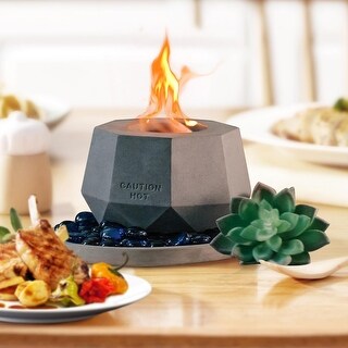 5.1in Table Top Fire Pit Bowl Pot, Portable Concrete Rubbing Alcohol ...