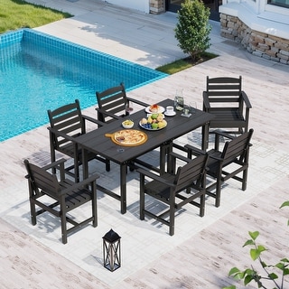 7-Piece HDPE Outdoor Dining Table Sets - Bed Bath & Beyond - 42931630