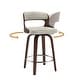 COZYMAN 26 in. Bar Stool Counter Height PU Leather Low Back Swivel ...