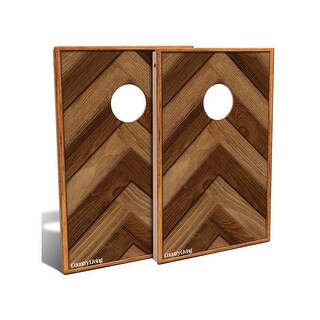 Country Living Dark and Light Stain Chevron Tailgate Cornhole Board Set ...
