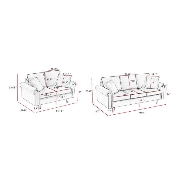 Modern Velvet Sofa Set - Bed Bath & Beyond - 36870326