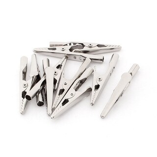 10 Pcs Electric Test Crocodile Alligator Clips Clamps Silver Tone ...