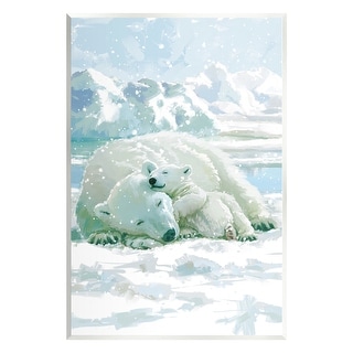 Stupell Polar Bears Cuddling Snowy Scene Wall Plaque Art by Pip Wilson ...