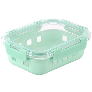 21 Ounce Glass Container with Snap On Lid in Mint - Bed Bath & Beyond ...