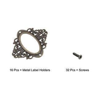 Metal Label Holders, 56x66mm Name Card Tag Frames for File Drawer ...