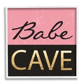 Babe Cave Pink and Gold Framed Wall Art - Bed Bath & Beyond - 34488757