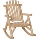 Outdoor Wooden Rocking Chair, Single-Person Rustic Adirondack Rocker ...