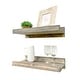 Rustic Luxe Pine Wood Decorative Floating Wall Shelves, Set of 2 - Bed ...