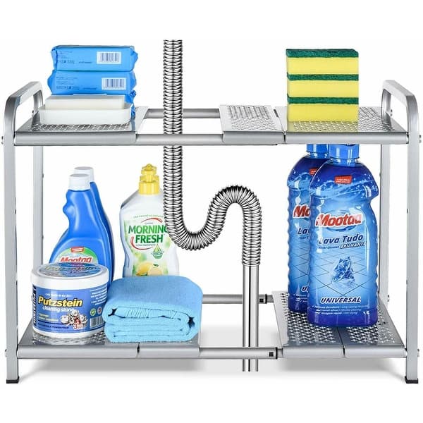 2-Tier Under Sink Shelf Organizer Under Sink Storage Rack - Bed Bath ...