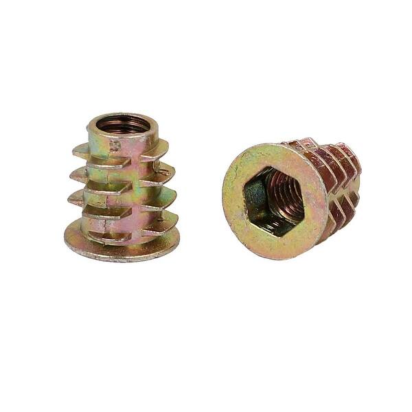 M6x12mm E-Nut Wood Insert Interface Screw Hex Socket Nut Fitting 50PCS ...