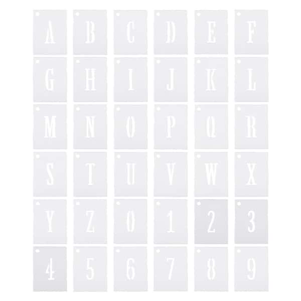 1 Inch Letter Number Stencils Alphabet Templates Set with Ring 1.5"W ...