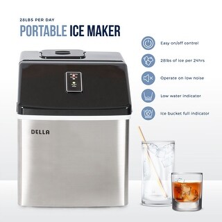 Della Electric Ice Maker Machine Portable Counter Top Yield Up To 28 ...