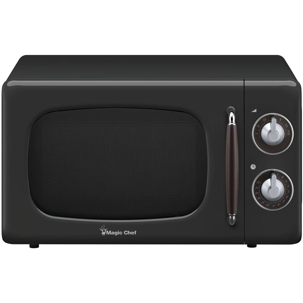 Magic Chef 0.7 Cu Ft Retro Countertop, 700 Watt, Rotary Dial, Timer, 7 ...