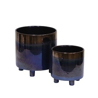 Ec, S/2 Ceramic Footed Planters 9/6", Multi - Bed Bath & Beyond - 32749822
