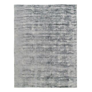 Hand-Knotted Wool/Silk Gray Area Rug - 8'10" x 12' - 8'10" x 12' - Bed ...