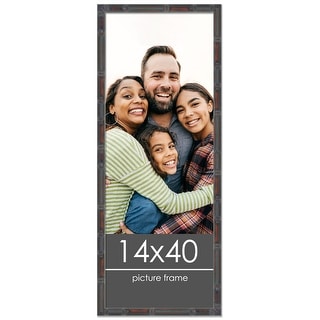 14x40 Bamboo Walnut Complete Wood Panoramic Frame with UV Acrylic, Foam ...