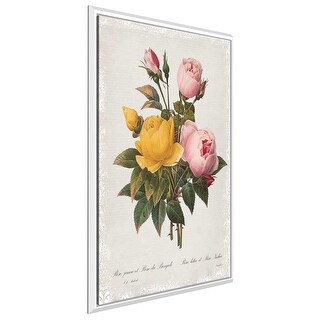 "Botanical Bouquet Roses " Print on Floating Canvas - Bed Bath & Beyond ...