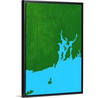 "Topographic map of Rhode Island" Black Float Frame Canvas Art - Bed ...