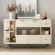 Rotating Storage Cabinet with 2 Doors and 2 Drawers, Built-in Shelves ...