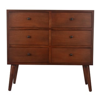 Mid-Century Six Drawer Wood Accent Chest - Bed Bath & Beyond - 36192371