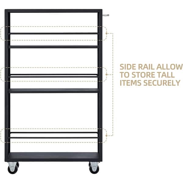 BIKAHOM 3- Tier Slide Out Storage Tower Kitchen Slim Slide Out Pantry ...