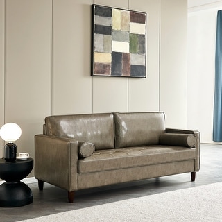 Modern Faux Leather Sofa with Hidden Storage Couch for Living Room ...