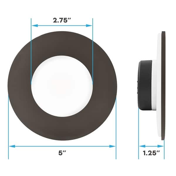 Luxrite 3-4 Inch LED Flush Mount & Recessed Light, 7.5W, 5CCT 2700K ...