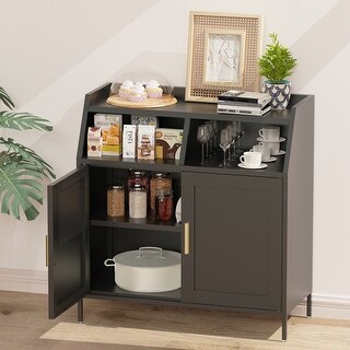 Modern Sideboard Metal Buffet Sideboard Cabinet with Storage and Doors ...