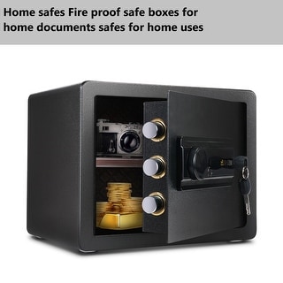 Security Box for Home Office with Double Safety Key Lock and Password ...