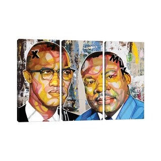 iCanvas "Malcolm X Martin" by Domonique Brown 3-Piece Canvas Wall Art ...