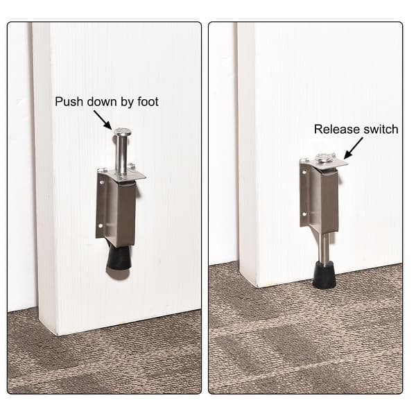 Door Stopper Spring Loaded Telescopic Step on Door Holder Stop - 1Pcs ...
