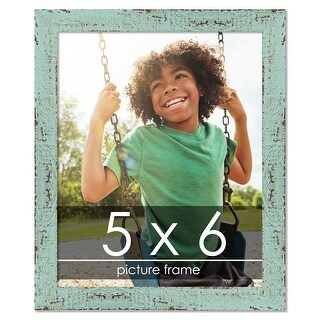 5x6 Shabby Chic / Farmhouse Green Wood Picture Frame - UV Acrylic, Foam ...