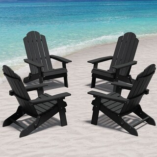 WINSOON All Weather HIPS Outdoor Folding Adirondack Chairs Outdoor ...