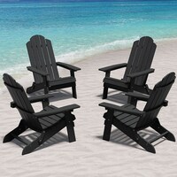 WINSOON All Weather HIPS Outdoor Folding Adirondack Chairs Outdoor ...