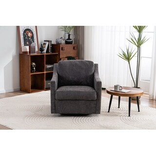 Modern upholstered Large swivel chair linen fabric comfortable to sit ...