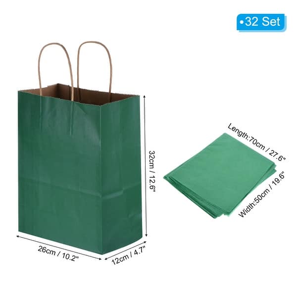 32 Set 10.2x4.7x12.6" Large Favor Party Gift Bags with Tissue Paper ...