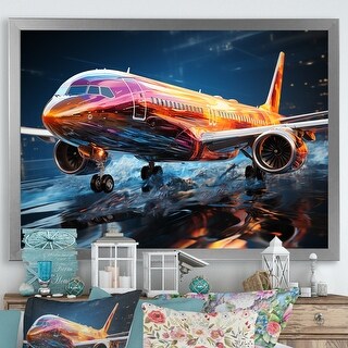 Designart "Colorful Plane In Translucent Ascension" Transportation ...