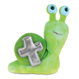 DolliBu Cute Green Snail Stuffed Animal with Silver Cross Plush Toy - 7 ...
