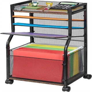 5-Tier Rolling File Cart - 11.61"D x 14.15"W x 27.87"H - Bed Bath ...